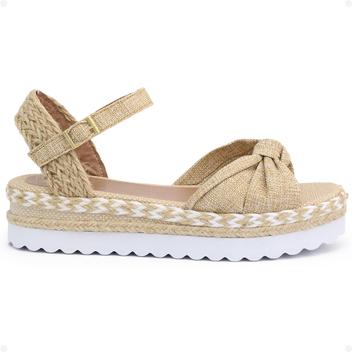 Sandalia Anabela Nó Traseira Juta Feminina Original - Samdar ...