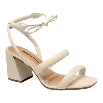 Sandalia Feminino Dakota Z9451 Salto Grosso De Amarrar Laço Bico ...