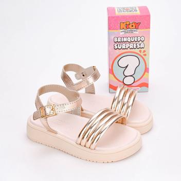 Sandália Infantil Kidy Mini Flatform Com Brinquedo Surpresa Dourado ...