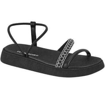 Sandália Moleca Plataforma Strass Feminina Preta - Sandália Feminina ...