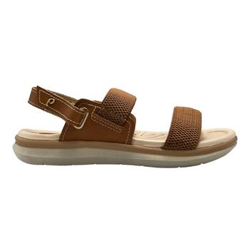 Sandália Pegada Feminina Couro Camel Tira Elástica Confort 232832 ...