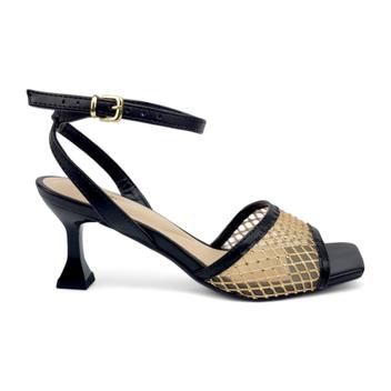 Sandália Salto Taça Tela e Brilho - Senhorella - Sandália Feminina ...