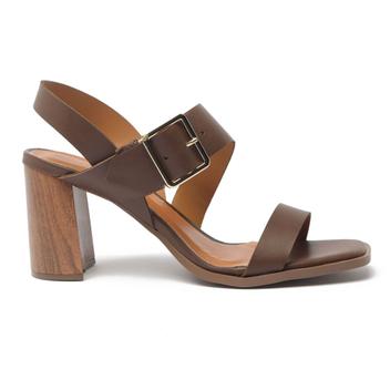 Sandália Sapato Da Corte Fivela Salto Bloco Madeira Alto - Sandália ...