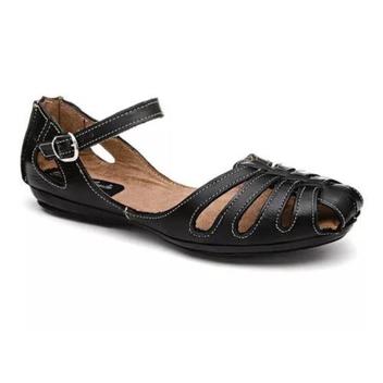 Sapatilha Feminina Moderna De Couro Novo Modelo Preta Caramelo - BRUNA ...