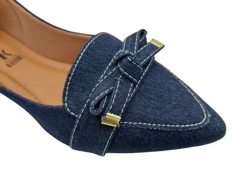 Sapatilha Mocassim Jeans Rasteira Confort Feminino Rasteirinha Bico ...