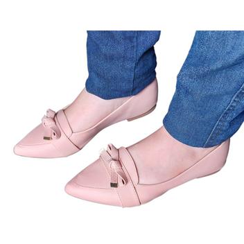 Sapatilha Mocassim Salmão fosco rasteira feminino bico fino - Keite ...