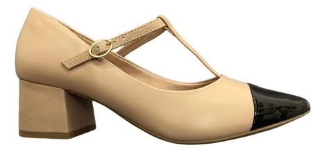 Sapato Feminino Boneca Bico Fino Mary Jane Bicolor Offline - Sapato ...