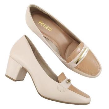 Sapato Scarpin Conforto Creme 209525 - Firezzi - Scarpin Feminino ...