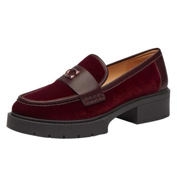 Sapatos Coach Leah Platform Loafer feminino Merlot Velvet 9 - Sapato ...