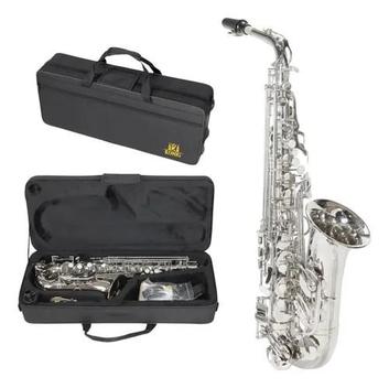 Sax Alto Saxofone Konig Prateado Prata Completo Com Estojo Boquilha ...