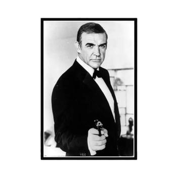 Sean Connery Gun Classic Movie Star 007 Canvas Poster Impressão Arte De ...