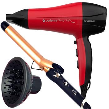 Secador De Cabelo Cadence Profissional 2200w Ions Ar Quente Frio Rougi ...
