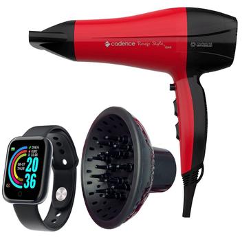 Secador De Cabelo Cadence Profissional 2200w Ions Ar Quente Frio Rougi ...