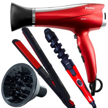 Secador De Cabelo Philco 2200w Ions Ar Quente Frio Cherry Difusor ...