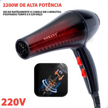 Secador De Cabelos Profissional 1600w e 2200w Estilo 110 e 220 Eletrico ...