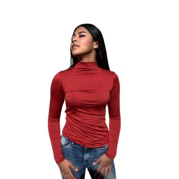 Segunda pele básica veste bem o ano todo camisa gola alta linda ...