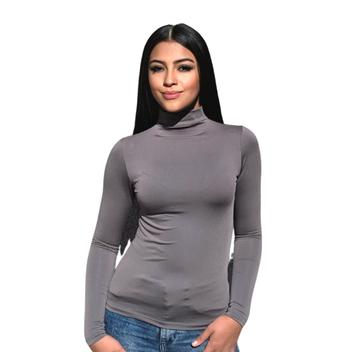 Segunda pele básica veste bem o ano todo camisa gola alta linda ...