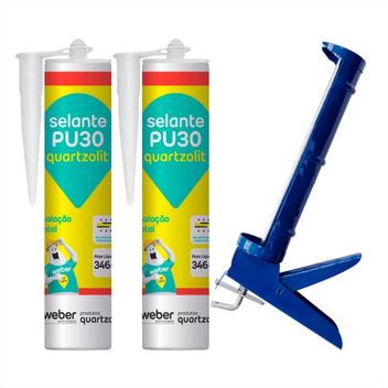 Selante Pu30 Branco 300ml/346g Kit C/2 Unidades + Aplicador - Quartzolit - Selante para ...
