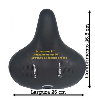 Selim Bike Bici Largo Plus Size City Conforto 26,8Cm X 26Cm - Elleven - Selim de Bicicleta ...