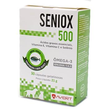 Seniox 500mg Suplemento Alimentar Cães e Gatos - 30 capsulas - AVERT ...