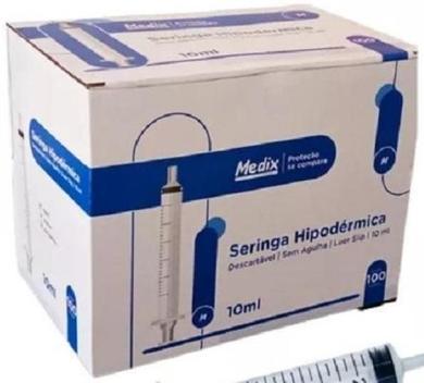 Seringa 10Ml Sem Agulha Luer Slip Medix 100 Und - Outros Saúde e ...