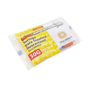 Seringa 30g 100ui ag. 8,0x0,30mm 1 ml caixa com 100 unidades descarpack ...