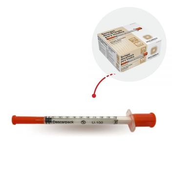 Seringa 30g 100ui ag. 8,0x0,30mm 1 ml caixa com 100 unidades descarpack ...