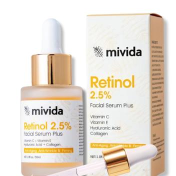 Sérum mivida Retinol 2,5% com ácido hialurônico, Vit C, E 30 mL - Sérum para o Rosto - Magazine ...