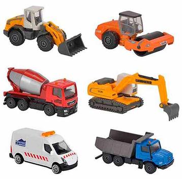 Set c/6 Miniaturas Serie Construction Majorette 1/64 - Mini Boneco ...