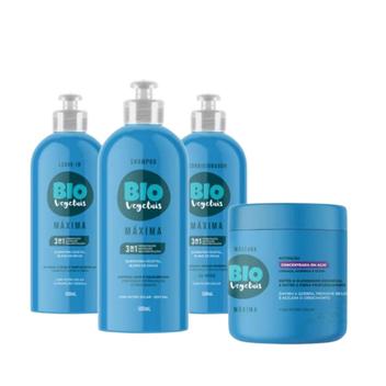 Sh + Cond + Leave-in Máxima 3 Em 1 + Mask Nutrição 500g - Trihair - Kit ...