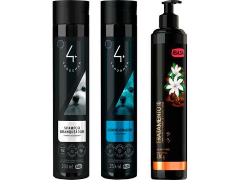 Shampoo Branqueador 250ml + Cond. 250ml + Tratamento 10 230g - Ibasa ...