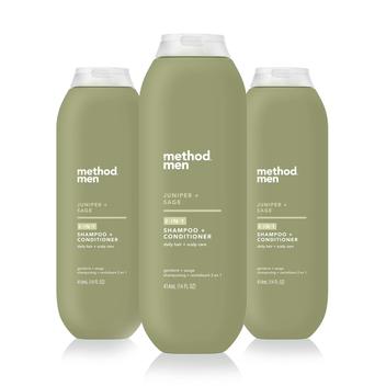 Shampoo e condicionador Method Men Juniper + Sage 414mL (x3) - Kit ...