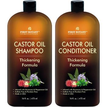 Shampoo e condicionador Set First Botany Castor Oil 500ml - Kit Shampoo ...