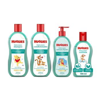 Shampoo Huggies 200Ml+Cond Huggies+Sabonete Liquido+Colonia - Produtos ...