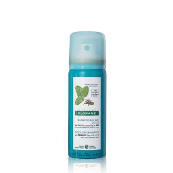 Shampoo seco Klorane Detox com hortelã aquática 30 ml para todos os ...
