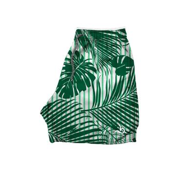 Short Estampado Masculino Florido Folhagem Verde Listrado - Bueno Store ...