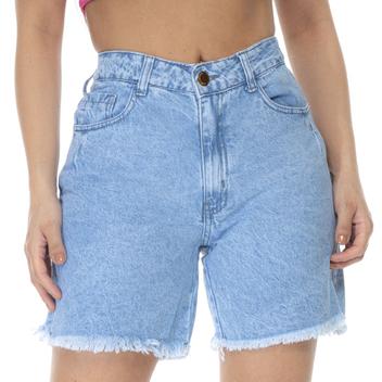 Short Jeans Meia Coxa Feminino Bermuda Cintura Alta - Naraka - Outros ...