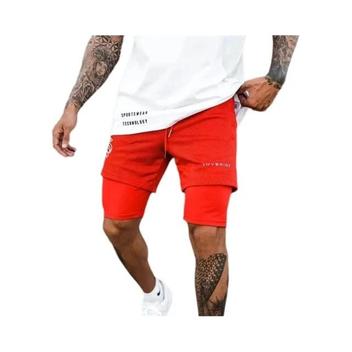 Shorts Esportivos Masculinos De Malha De Verão 2 Em 1 De Dois Andares ...