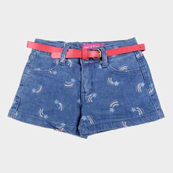 Shorts Jeans Bebê Plural Kids c/ Cinto Estrela Cadente Menina - Bermuda ...