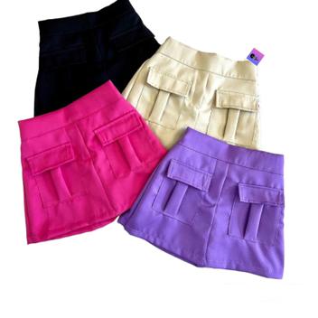 Shorts saia infantil menina oxford estampa diversas - Vickmodastore ...