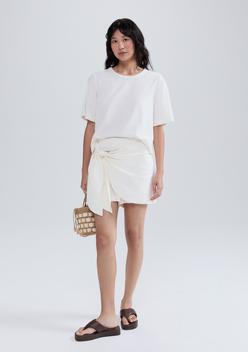 Shorts Saia Pareô Com Linho - Hering - Short Saia Feminino - Magazine Luiza