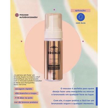 Show bronze mousse auto bronzeador sem sol, 140ml - Bronzeador ...