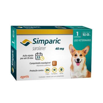 Simparic 40mg 10 A 20kg C/1 Comprimidos - Zoetis - Antipulga e ...