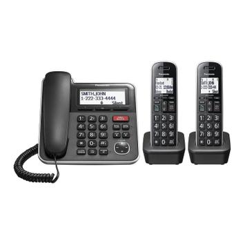 Sistema de telefone com fio/sem fio Panasonic KX-TGB852B - 2 aparelhos - Aparelho de Telefone ...