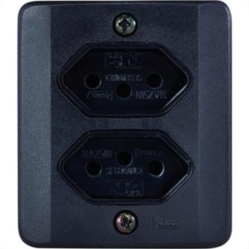Sistema X Radial Preto 2Tom 20A C/Caixa 1905215 - Módulo de Tomada ...
