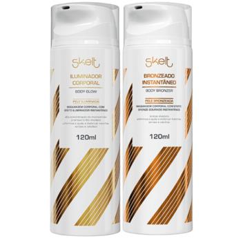 Skelt Bronzeado Instantaneo e Iluminador Corporal Kit Maquiagem ...