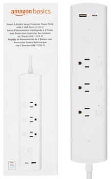 Smart Plug Power Strip Amazon Basics com 3 tomadas e 2 USB - Alarme e ...