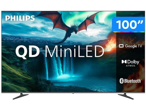 Smart TV 100" Philips 4K UHD QD-Mini LED 100MLED800/FG 120Hz Android ...
