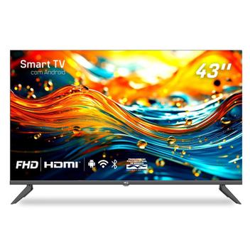 Smart TV 43" HQ Full HD HDR tela sem bordas Android 11 design Slim ...
