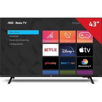 Smart TV 43 Polegadas AOC LED FULL HD, 3 HDMI, 1 USB, Wi-Fi - 43S5135 ...